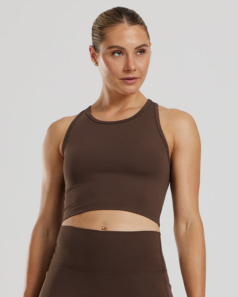 Essential Crop Tank Top Cocoa | Women's Best