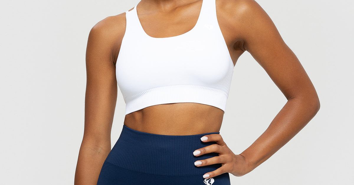 White Seamless Sports Bra with Removable Padding | Women's Best