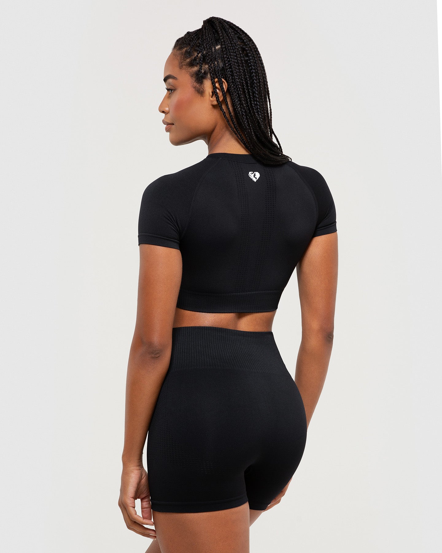 Black Short Sleeve Crop Top - Seamless | Women's Best