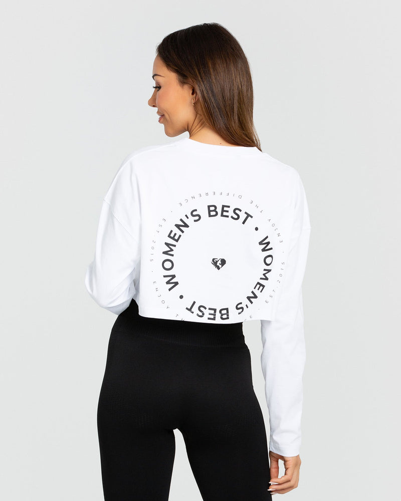 White Long Sleeve Crop Top - Oversized - Pure Cotton | Women's Best