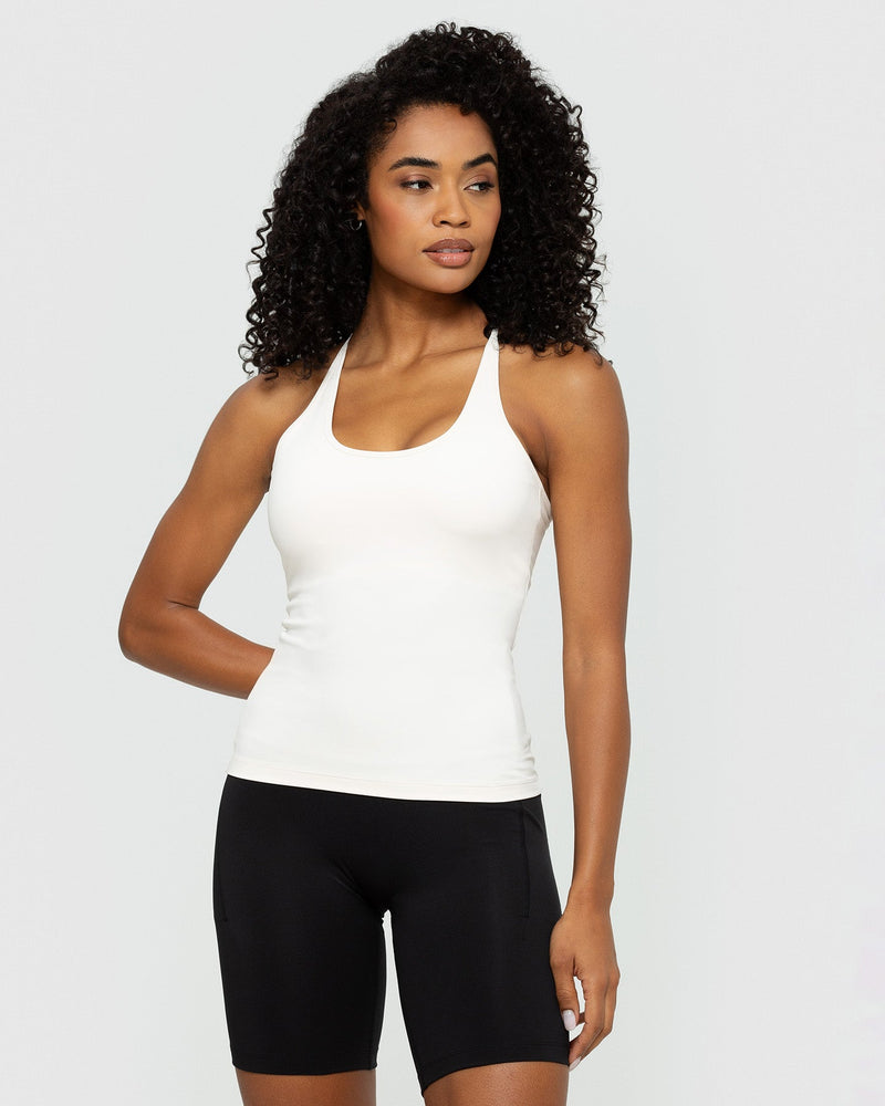 Sports Tank Top with Built-In-Bra - Off White | Women's Best